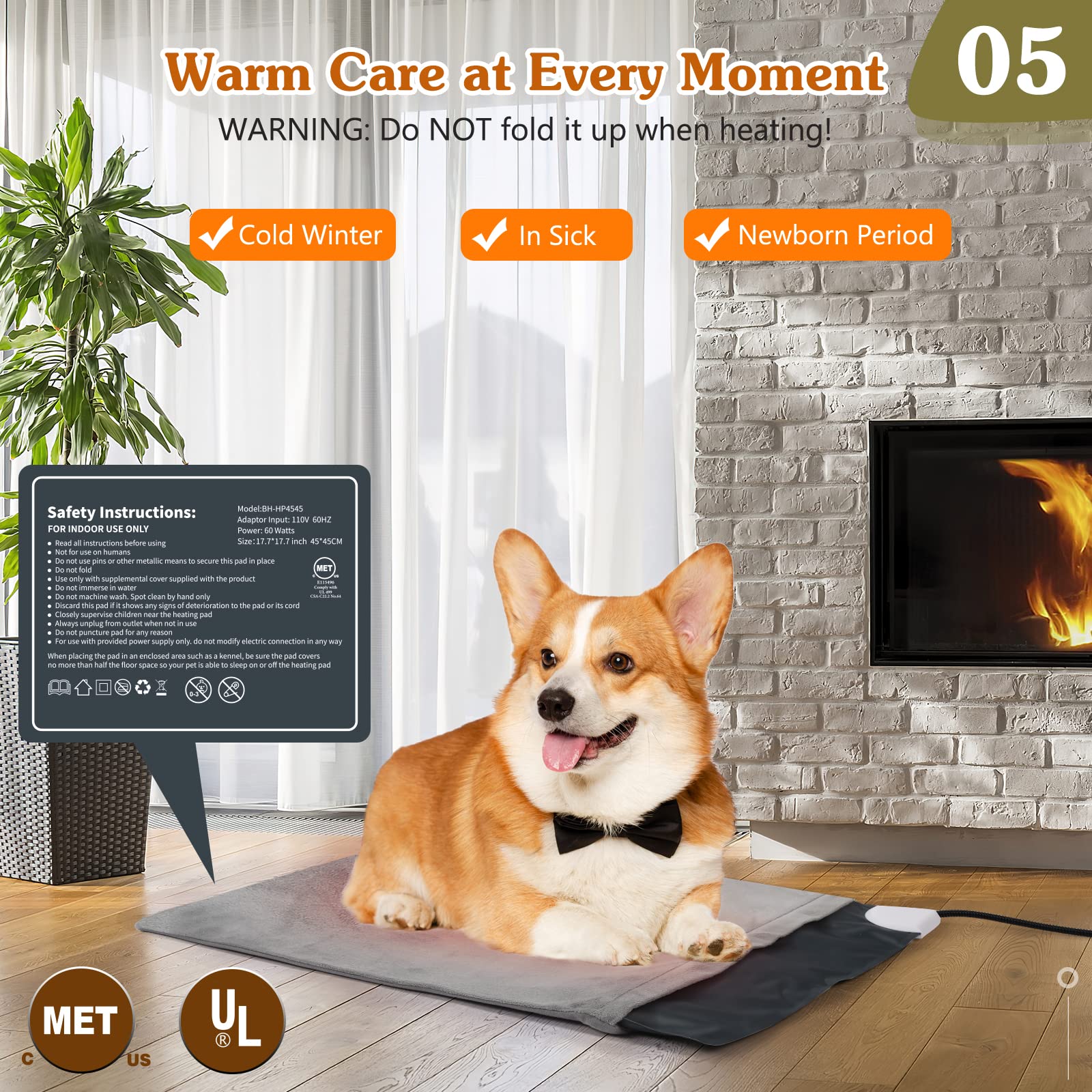 VavoPaw Pet Heating Pad for Dogs,Dog Cat Heating Pad with Temperature ...