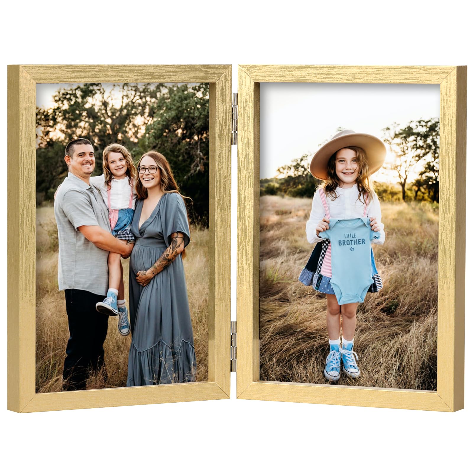 Amazon.com - AVEAX Double 4x6 Picture Frame Hinged Folding Photo Frame ...