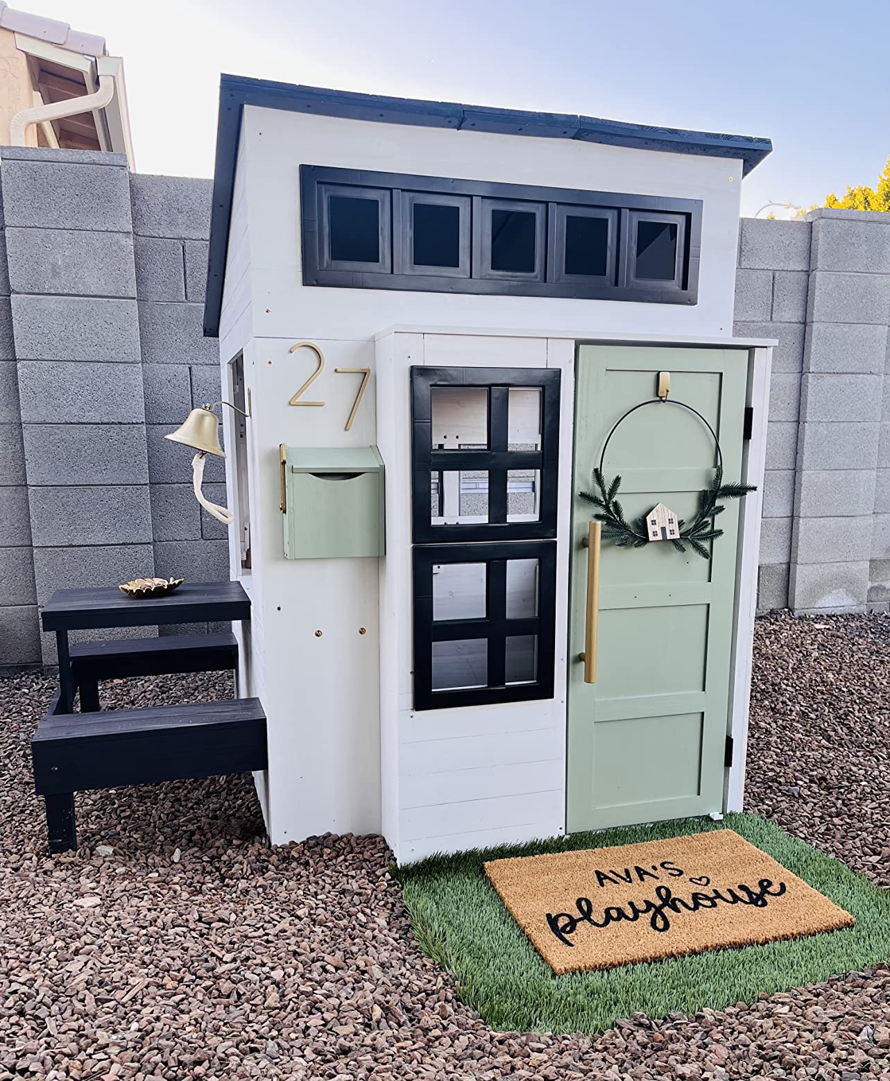$30/mo - Finance Modern Outdoor Playhouse White & Raven | Buy Now, Pay ...