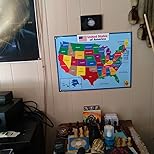 Amazon.com: United State Map Laminated Poster -Double Side Educational ...