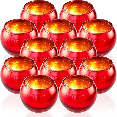Amazon.com: WOHO Red Votive Candle Holders for Table Centerpiece Set of ...