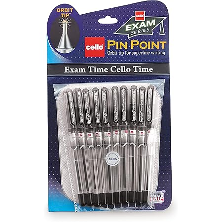 Cello Pinpoint Ball Pen | Pack of 10 | Blue Ball Pens | Lightweight ...