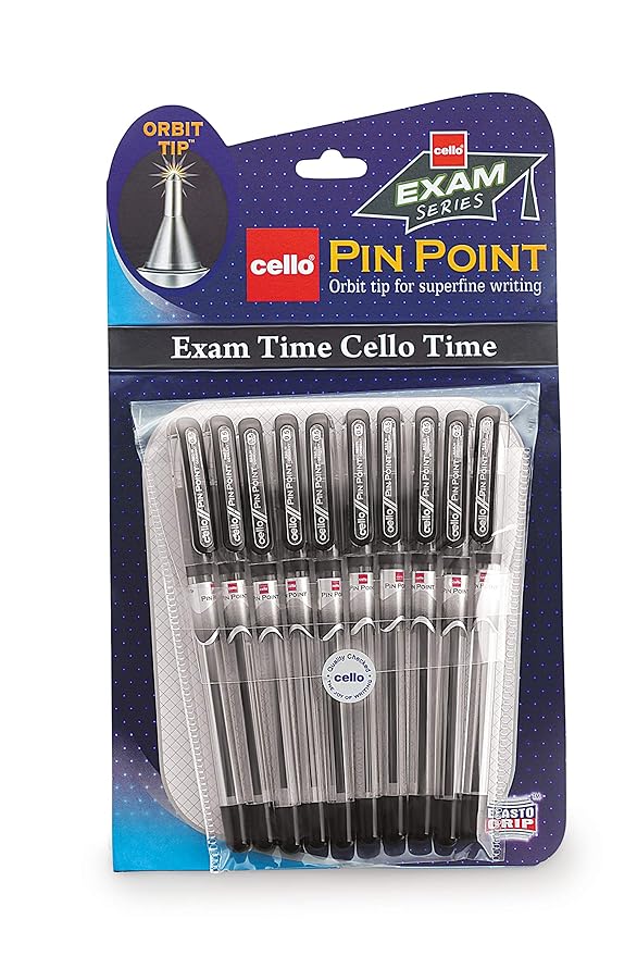 Cello Pinpoint Ball Pen- Black (Pack of 10) : Amazon.in: Office Products