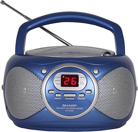 Sharp QT-CD280(BL) Portable CD Boombox with AM/FM Stereo and Aux Input ...