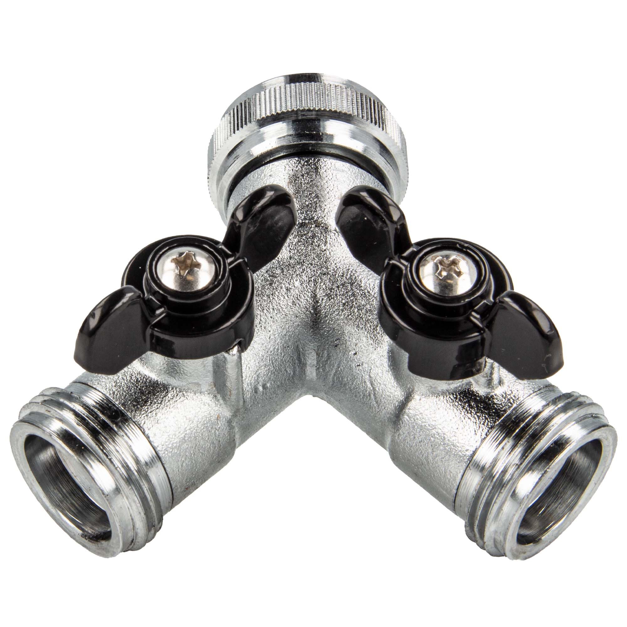 Tecuro 2-Way Y-Distributor with Stopcocks for Taps and Valves – Chrome ...