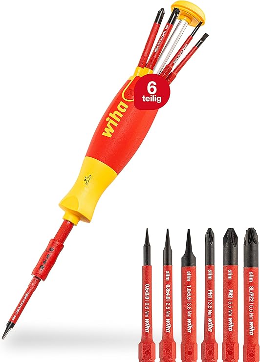 Wiha 38611 Electric Screwdriver with LiftUp 25 Magnetic Bit Magazine (7 ...