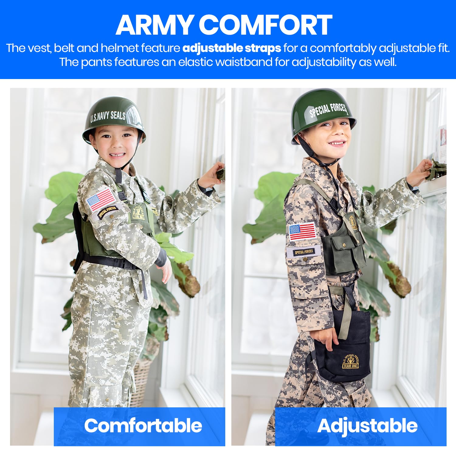 Dress Up America Army Costume for Kids - Soldier Costume Set for Boys ...