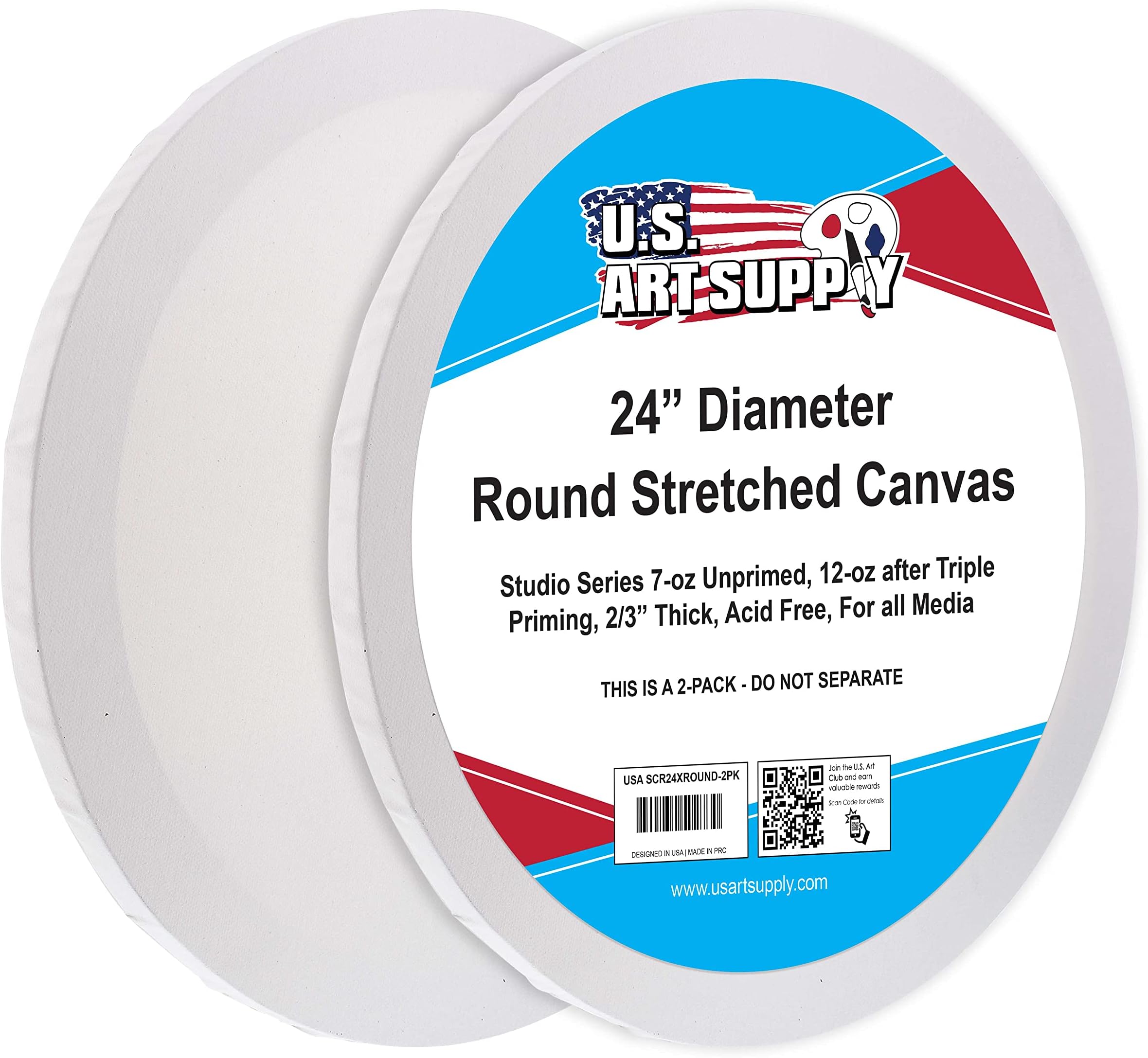 Amazon.com: NBEADS 12 Pcs Round Painting Canvas Panels, Blank Canvas ...