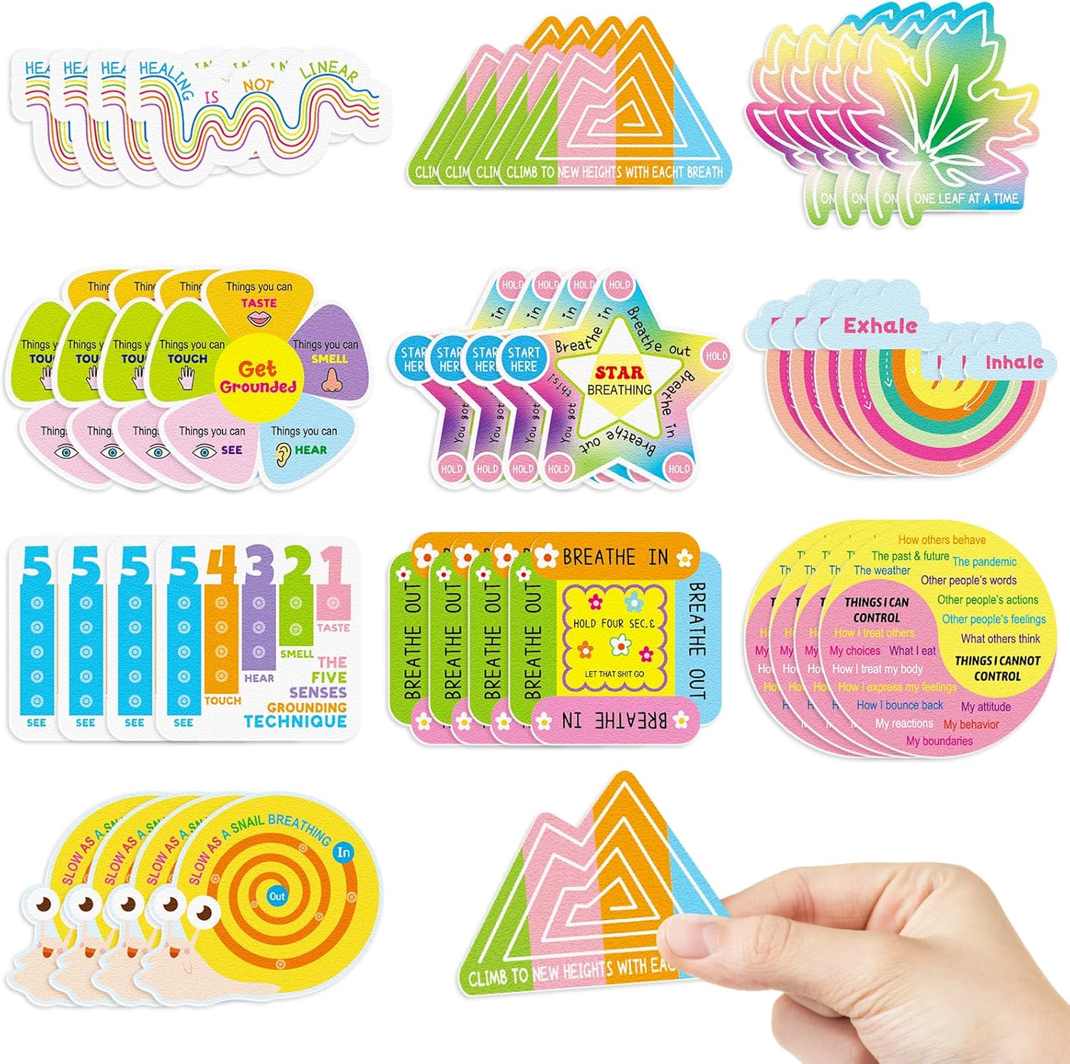 Amazon.com: Anxiety Sensory Stickers 50PCS Colorful Calm Stickers ...