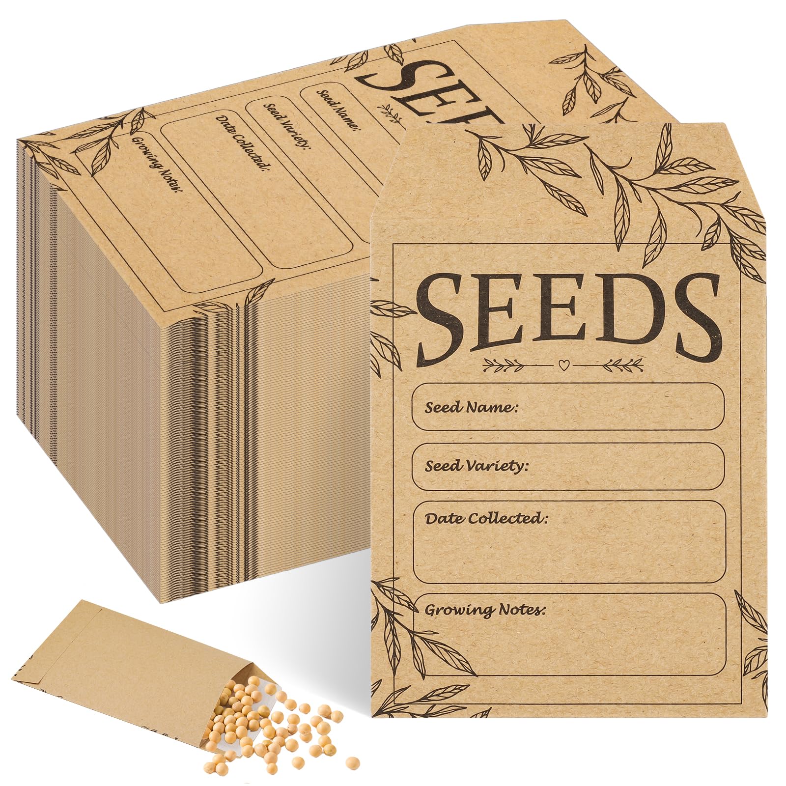 120 Pcs Seed Envelopes, Kraft Paper Small Brown Envelopes, Reusable ...