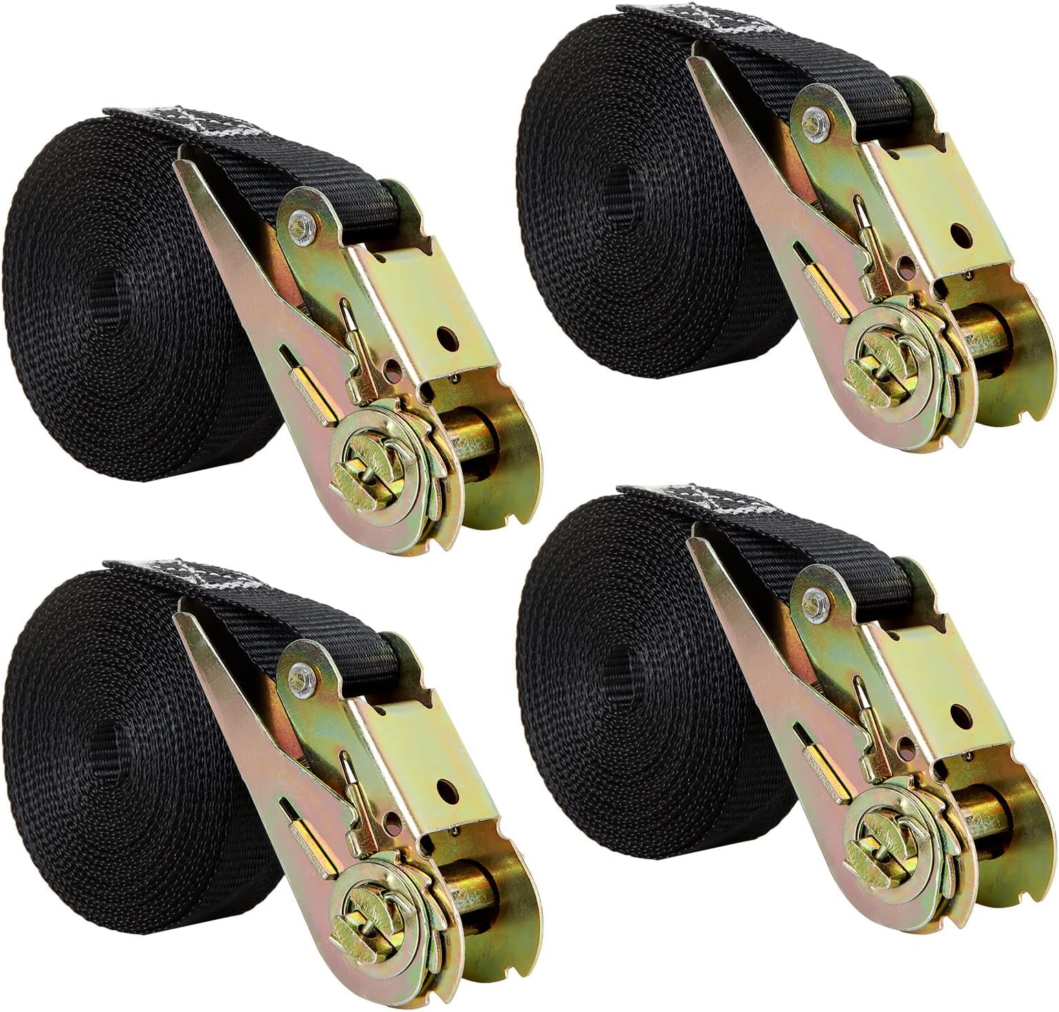 YAYODS 6 Pack Ratchet Straps (5m x 25mm), 800kg Break Strength Heavy ...