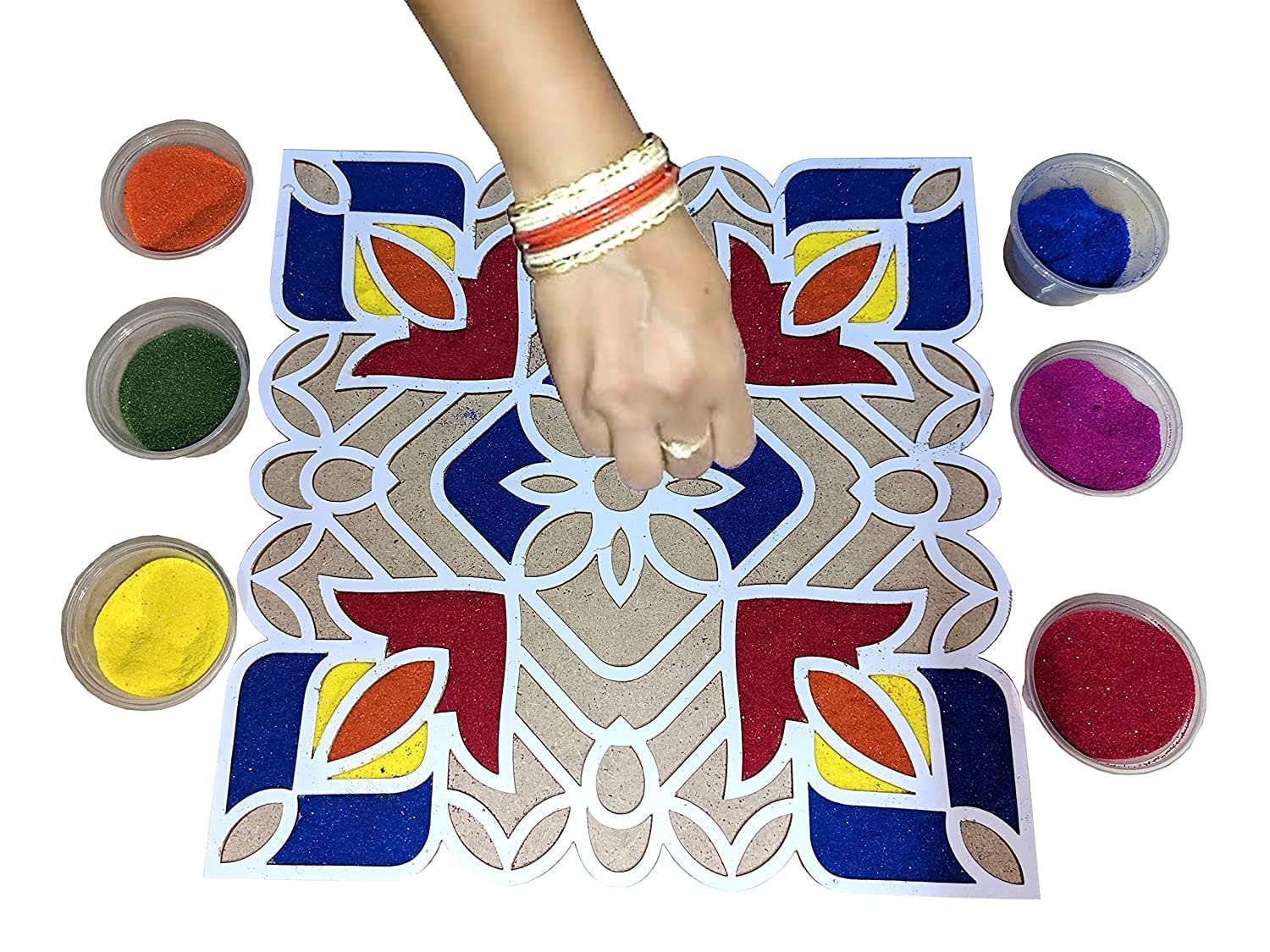 Buy StepsToDo Reusable Portable Rangoli Template Mat. Readymade Rangoli ...