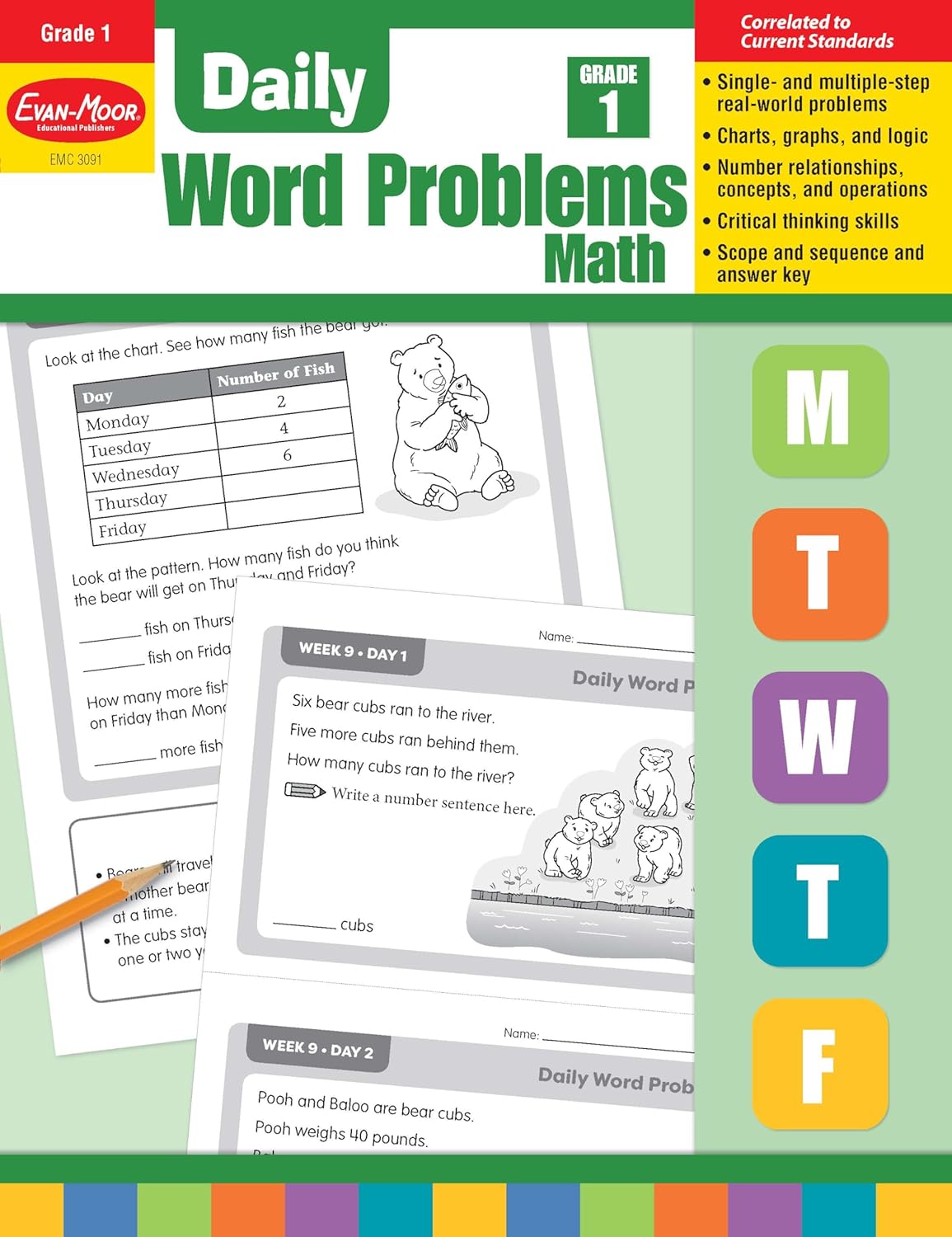 Evan-Moor Daily Word Problems, Grade 1, Homeschooling & Classroom ...