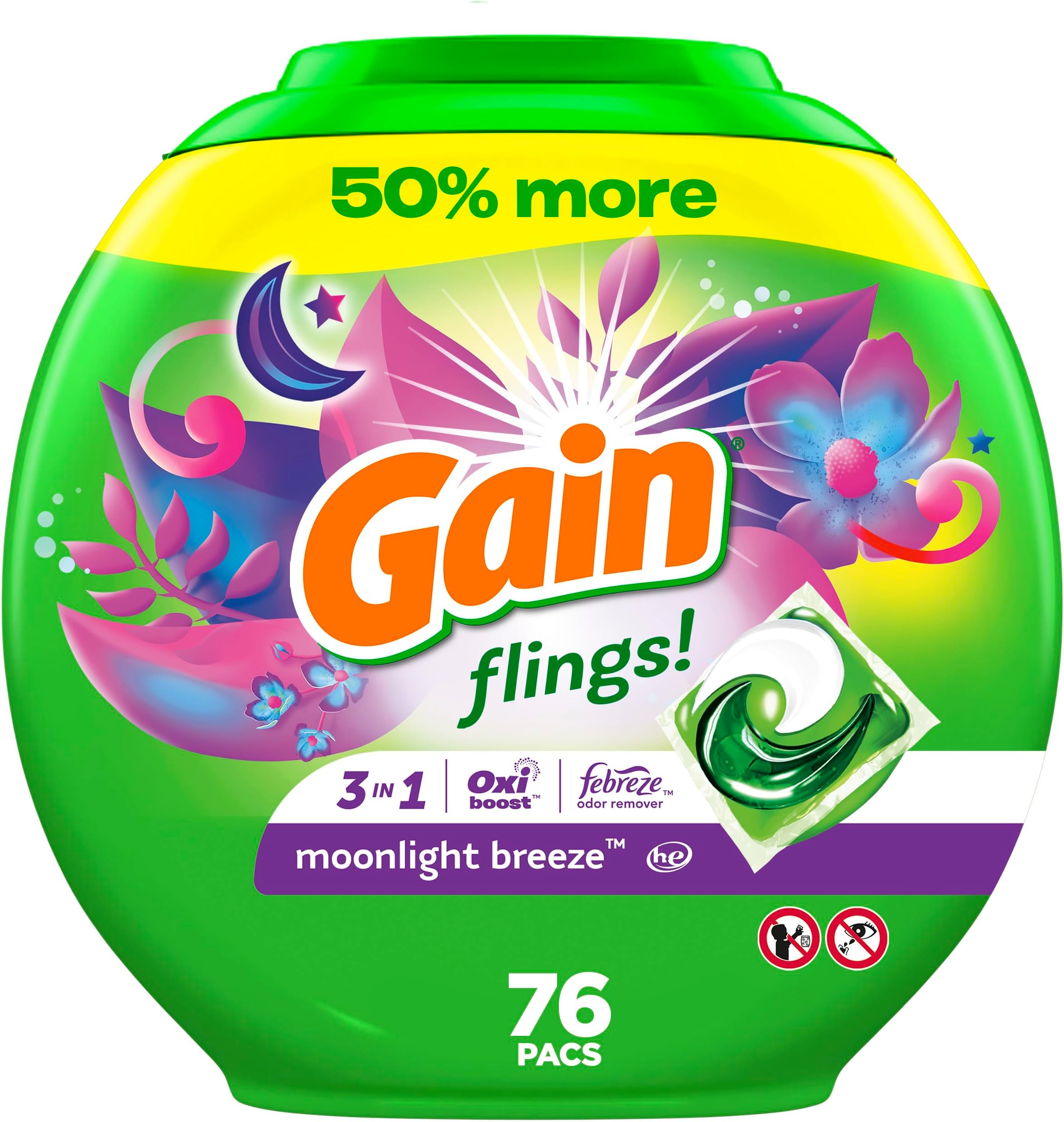 Amazon.com: Gain flings! Laundry Detergent Soap Pods, High Efficiency ...