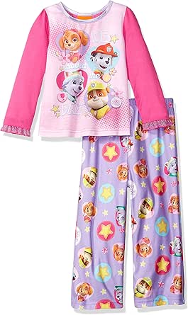 Amazon.com: Nickelodeon Girls' Paw Patrol Toddler 2-Piece Pajama Set ...