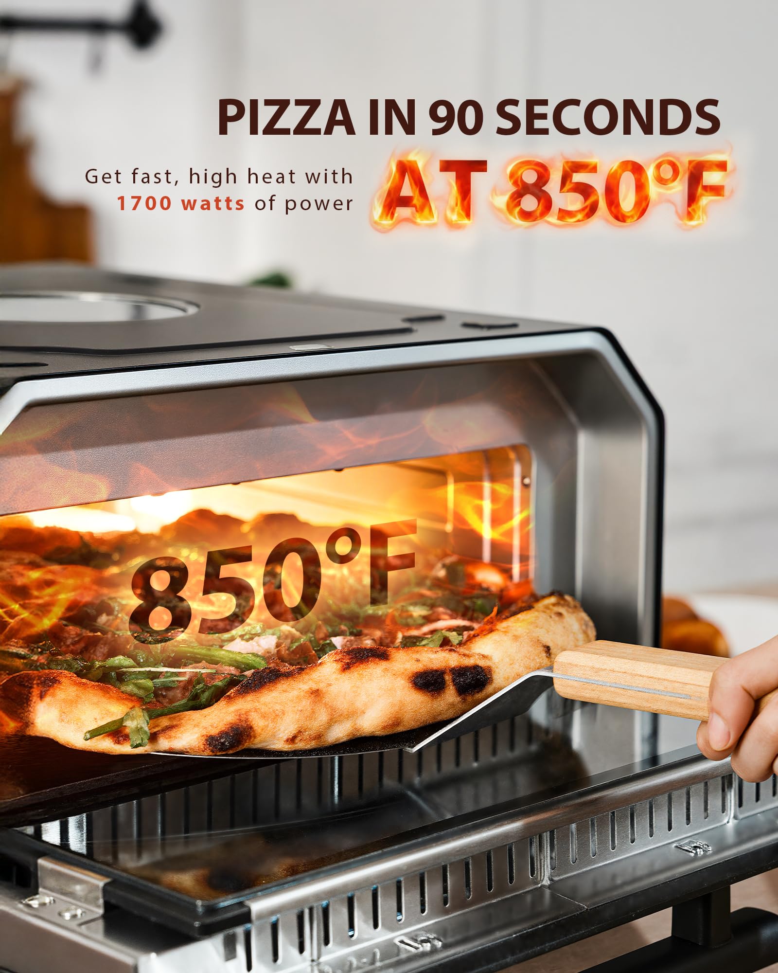 Indoor Pizza Oven Review: 12-Inch Countertop Oven Heats to 850°F in 90 ...