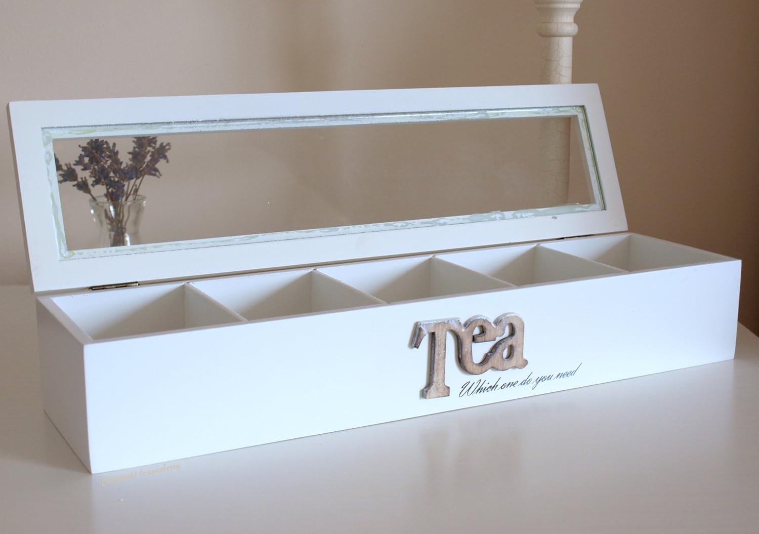 Wooden White Tea Box/Tea Chest/Storage Box - Long Box : Amazon.co.uk ...