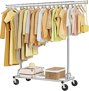 Amazon.com: Tajsoon Clothing Rack Heavy Duty Clothes Rack Load 350 LBS ...