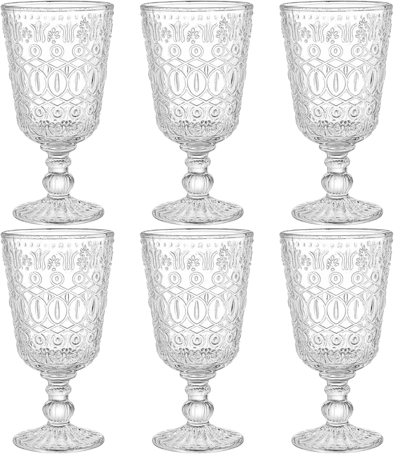 Amazon.com | Yungala Clear vintage Glassware Bundle - Clear Wine ...