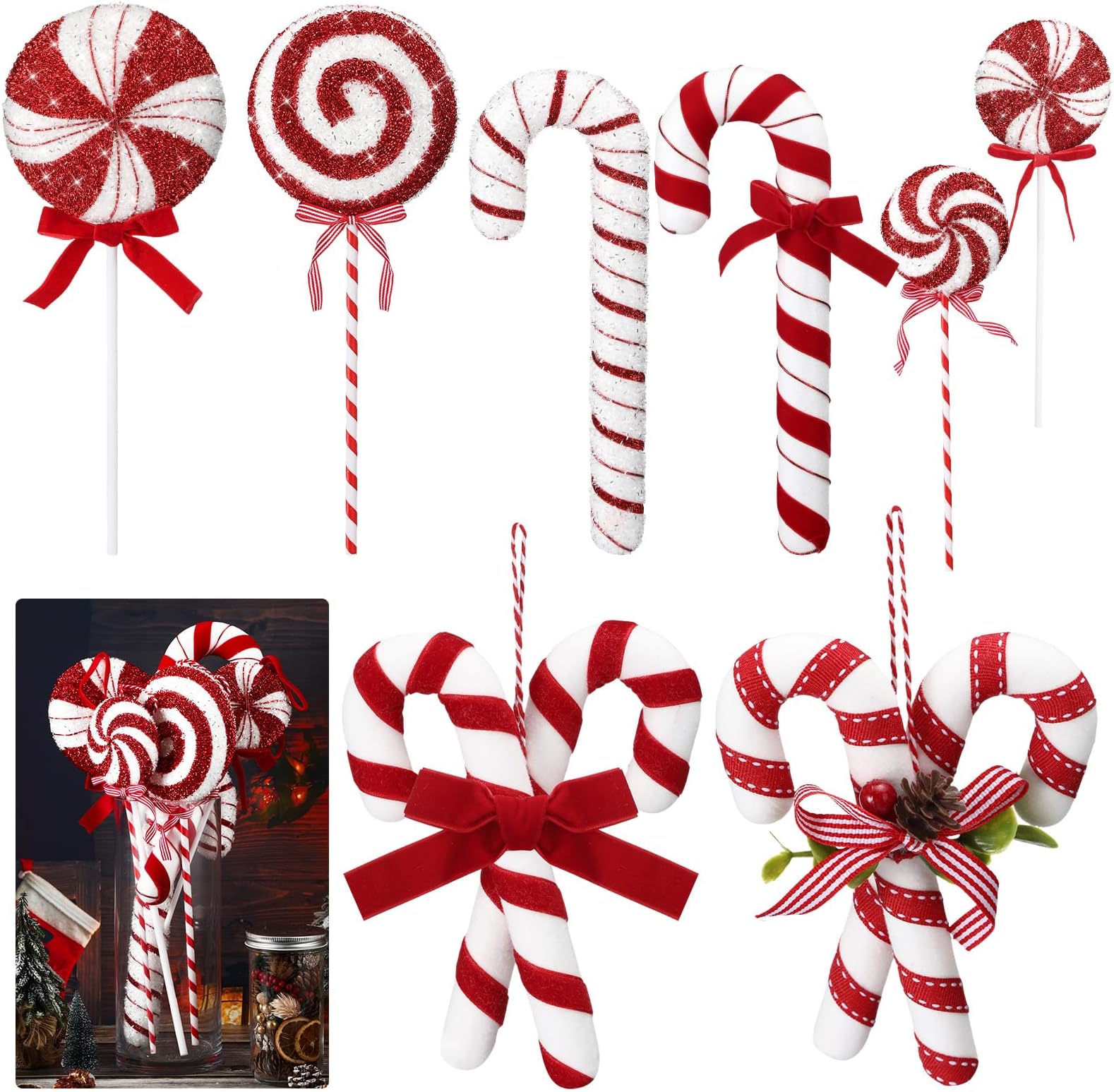 Amazon.com: Poen 2 Pcs 16'' Extra Large Lollipop Candy Christmas ...
