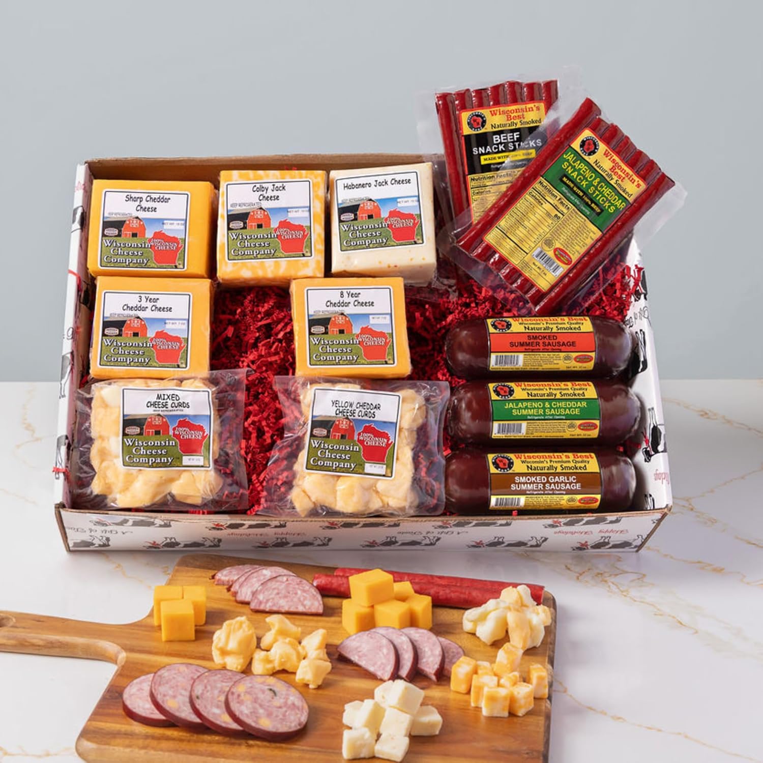 Amazon.com: Wisconsin Cheese Company - Deluxe Party Gift Box - 100% ...