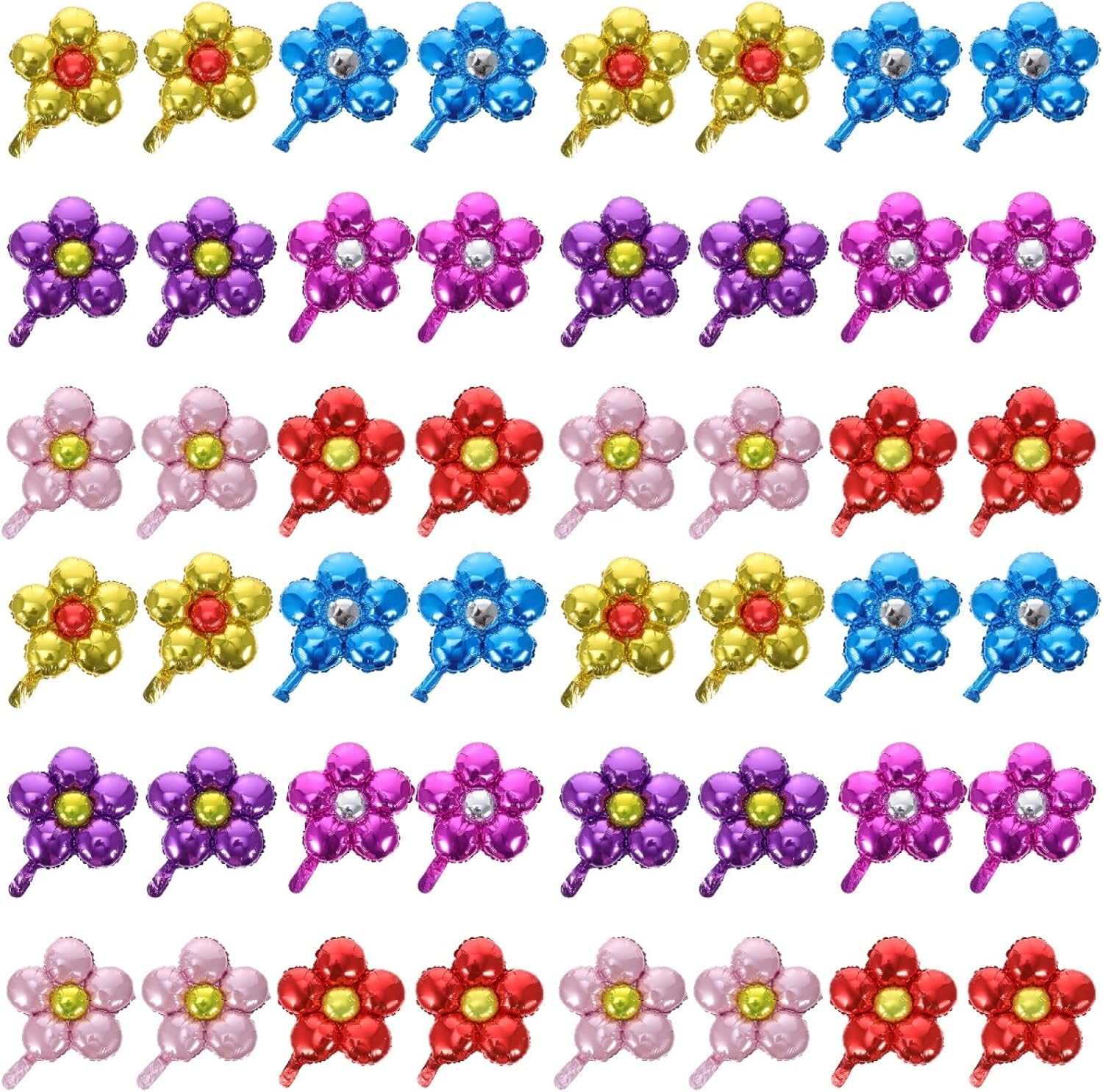 Amazon.com: Abaodam 48 Pcs Flower Balloon Large Aluminum Film Balloons ...