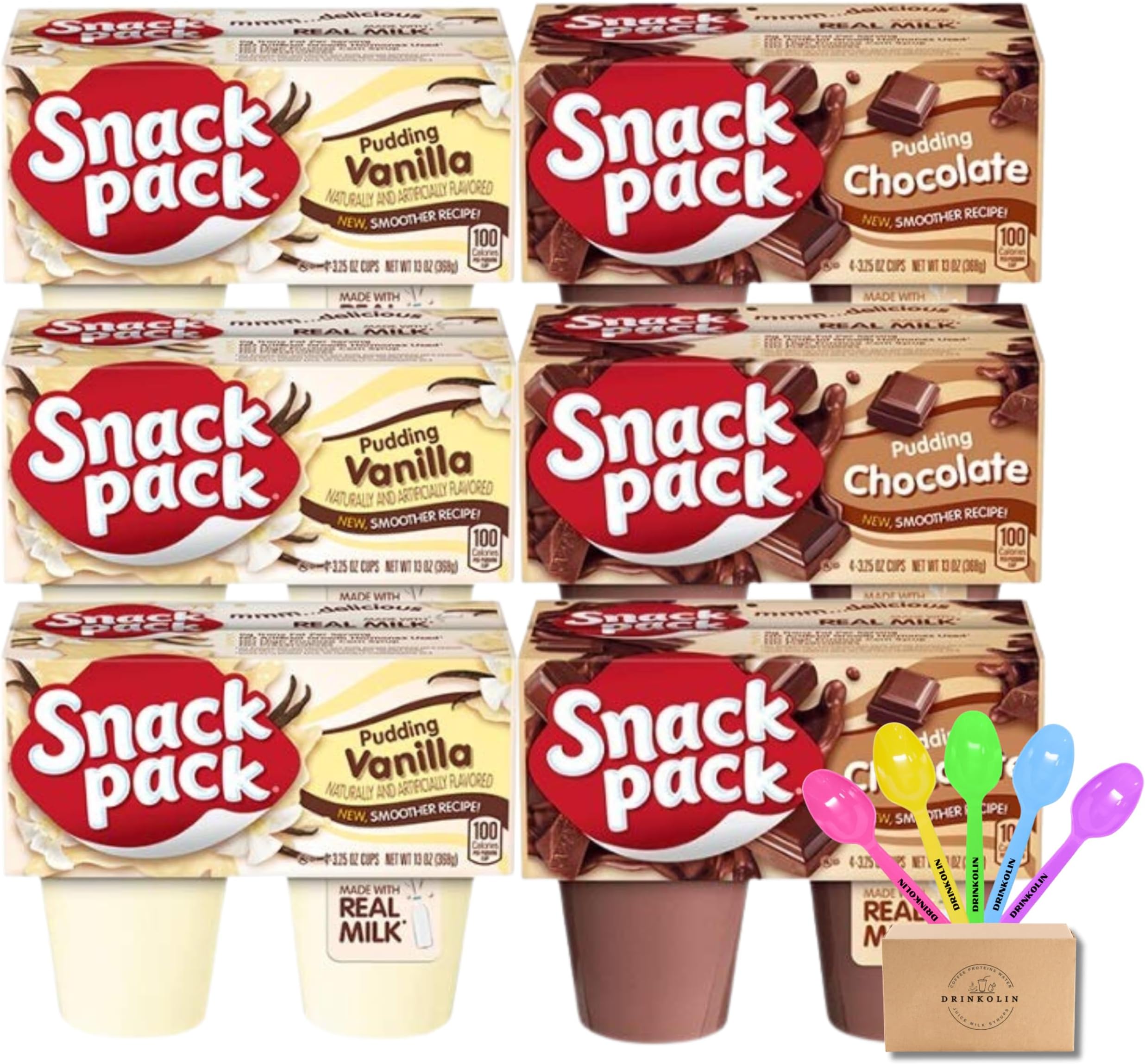 Amazon.com : Snack Pack Pudding Variety Pack (3.25 oz) Chocolate and ...
