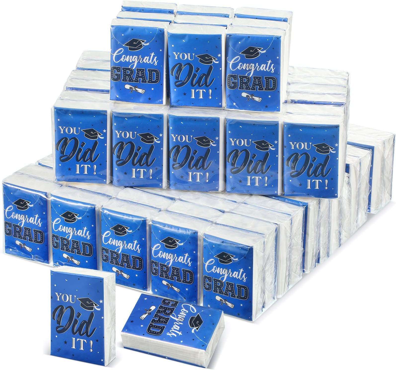 Amazon.com: Funrous 100 Packs Graduation Pocket Tissues Bulk 3 Ply ...
