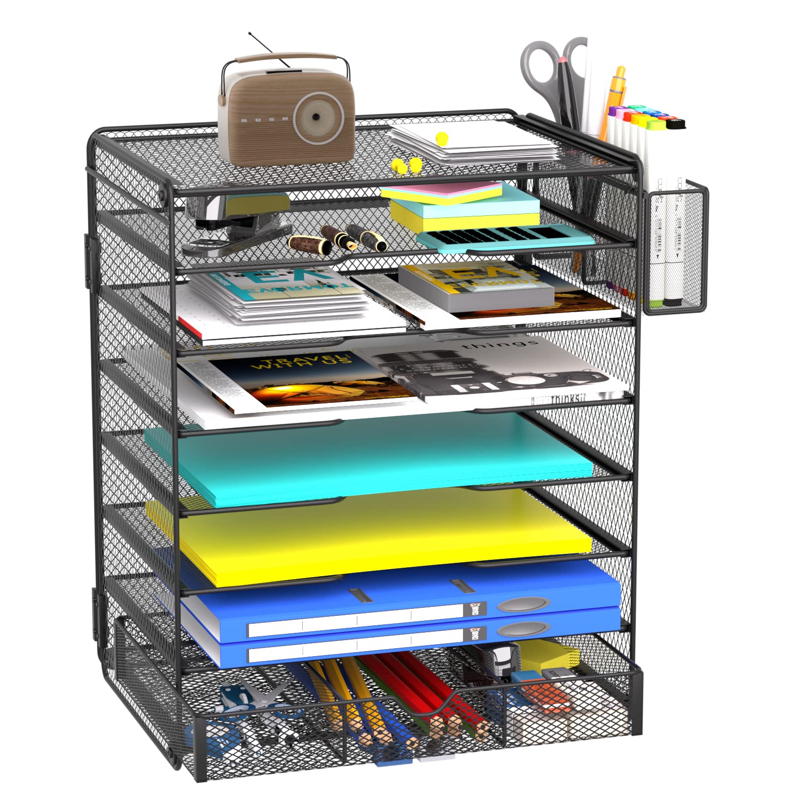 Snapklik.com : Samstar Paper Letter Tray, 8 Tier Mesh Desk Organizer ...