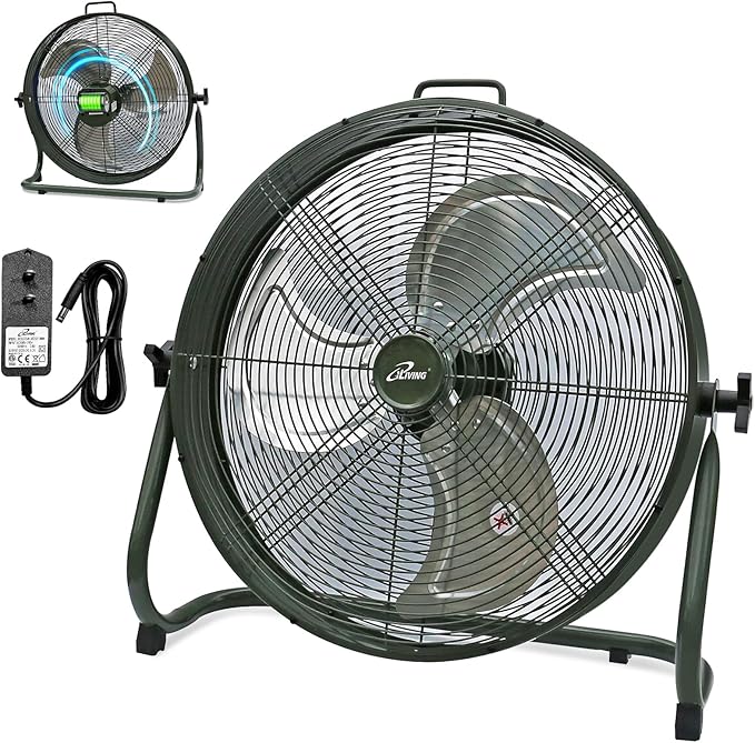 Amazon.com: iLiving 18" Rechargeable Battery Operated Camping Floor Fan ...