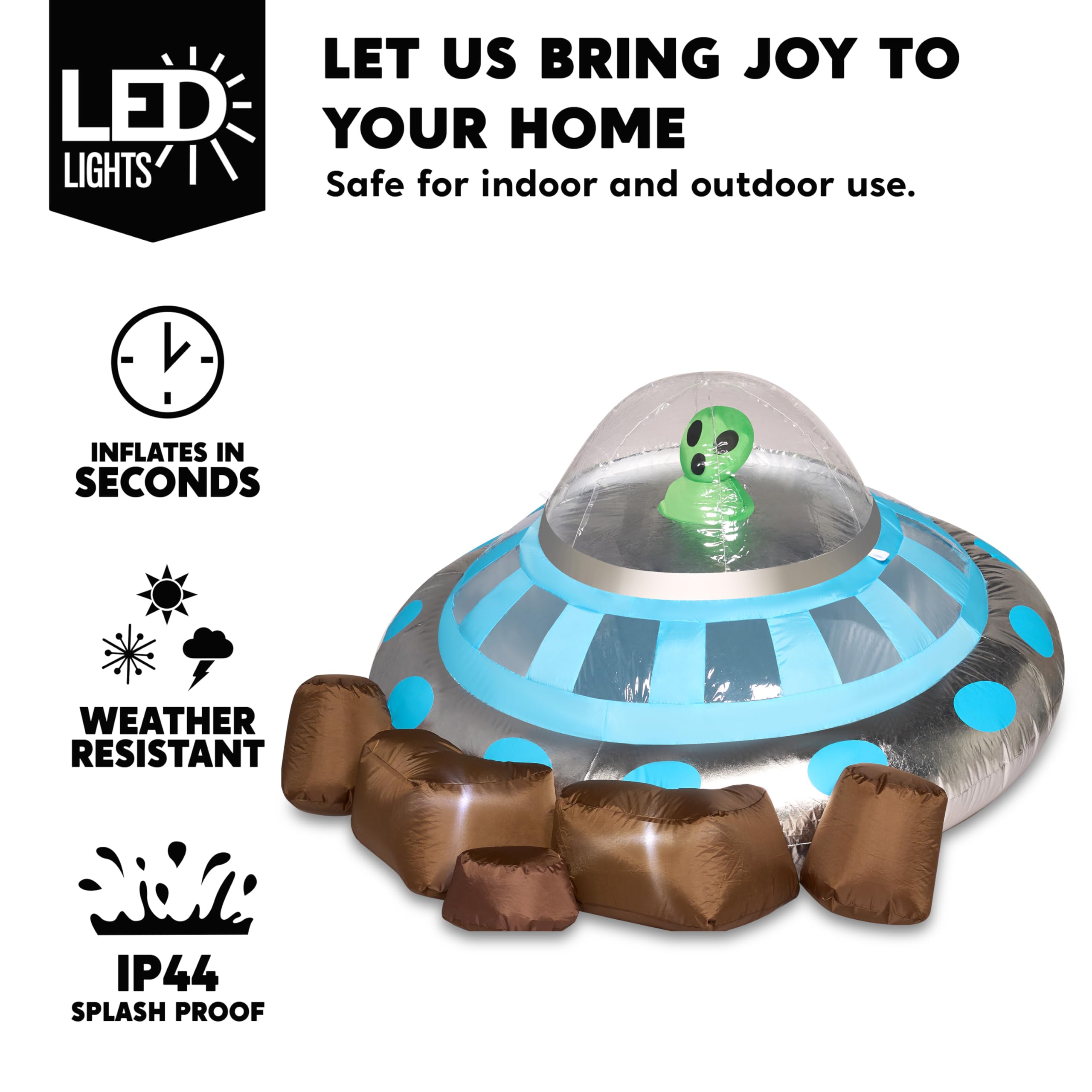 Snapklik.com : Joiedomi Halloween 5 FT Long Inflatable UFO Alien ...