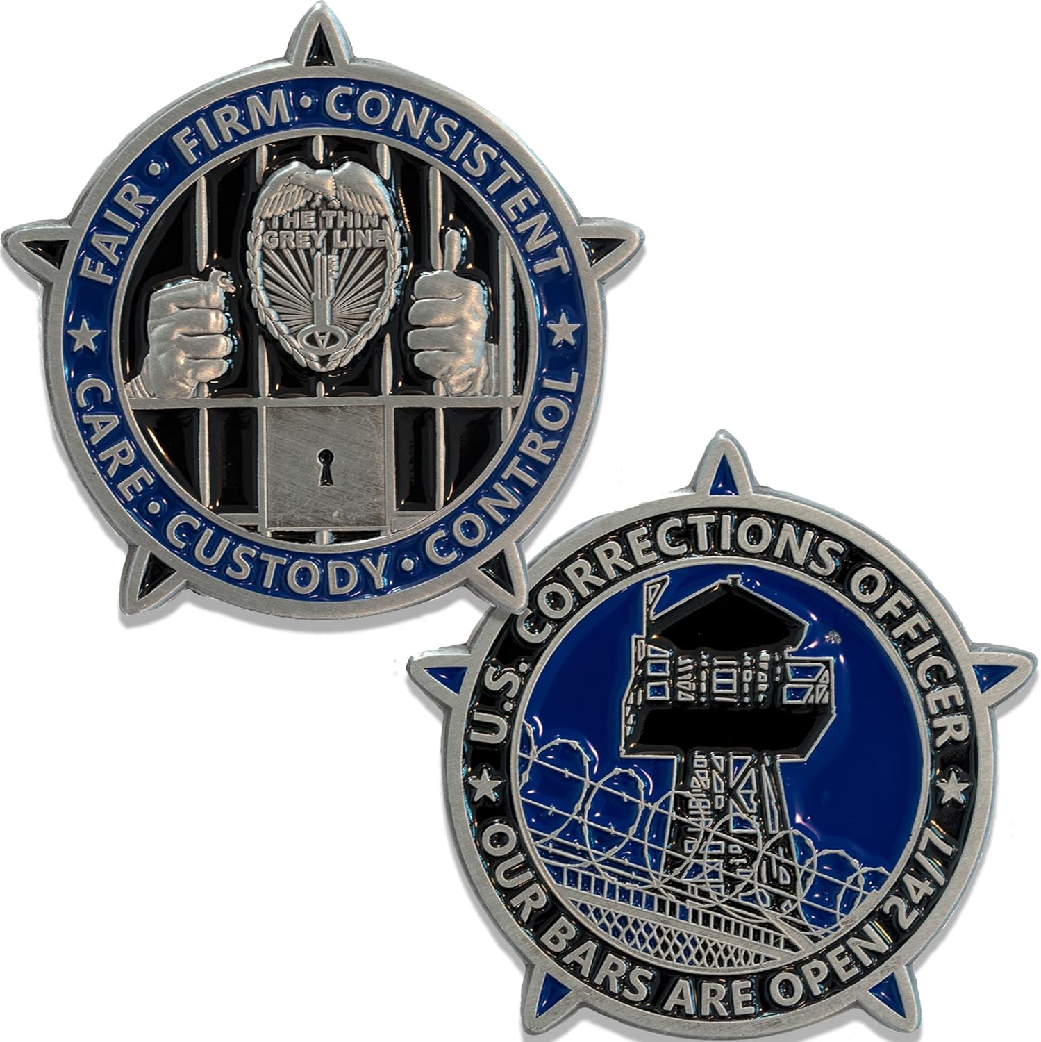 Amazon.com: Corrections Officer Challenge Coin Star Shaped : Office ...