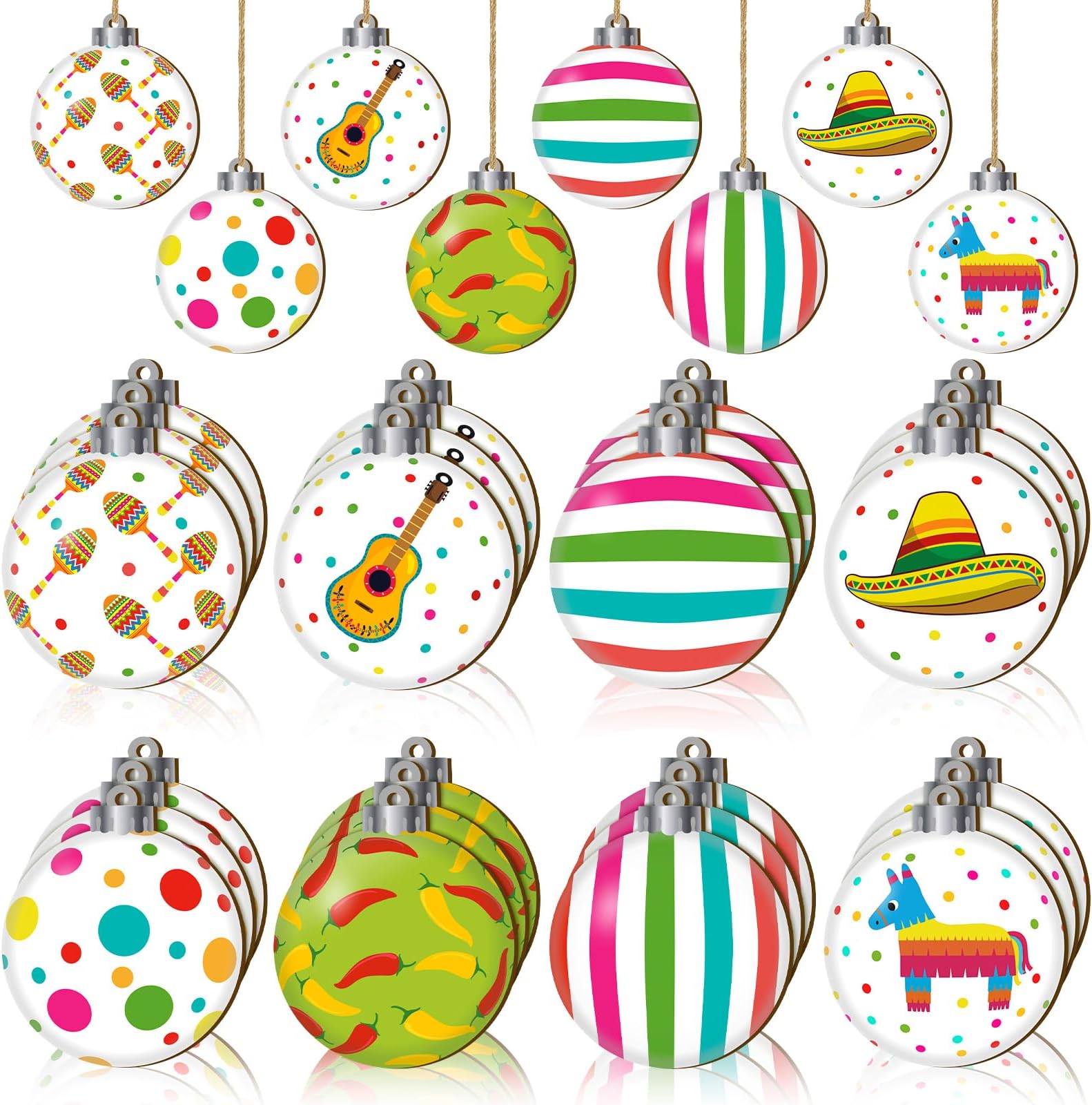 Amazon.com: Konsait 30 Count Fiesta Hanging Swirl Decorations Mexican ...