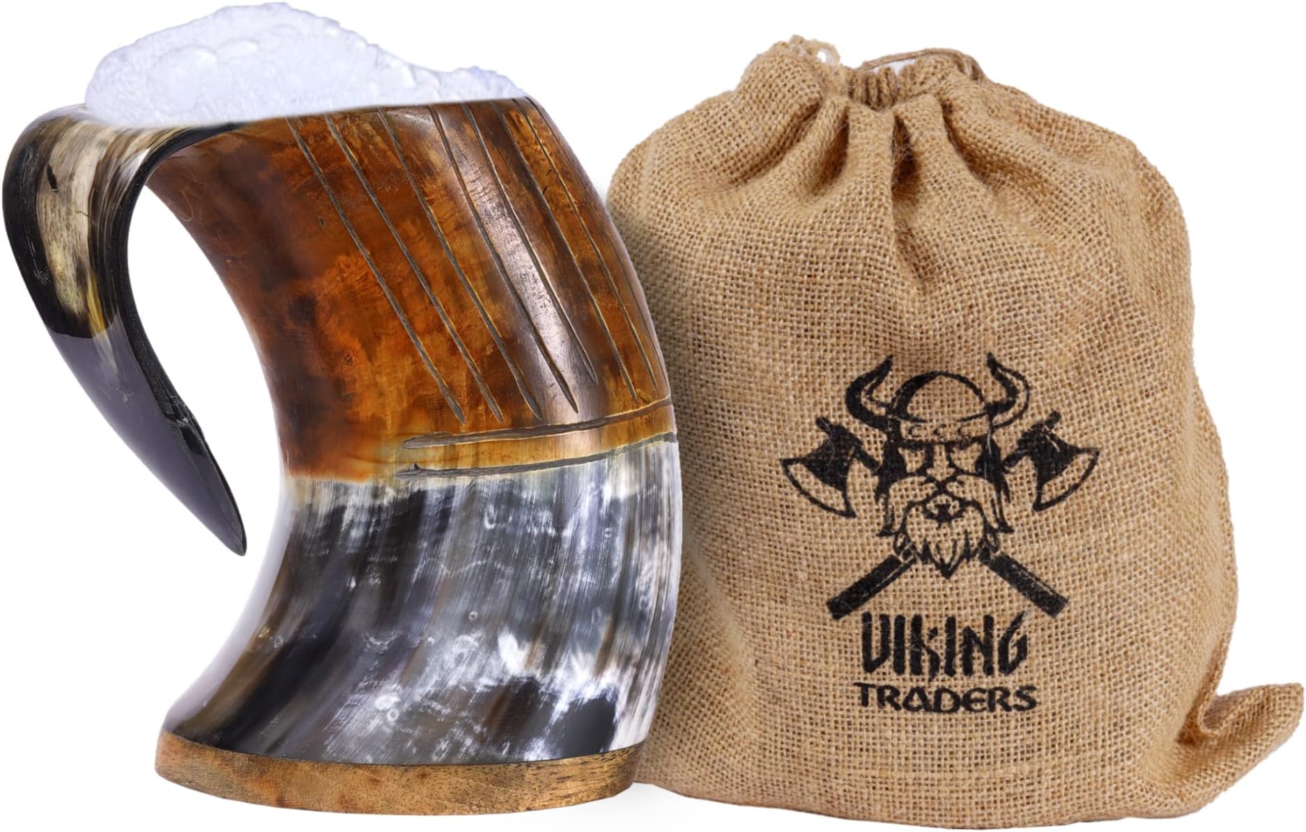 Amazon.com | Viking Traders Original Viking Drinking Horn Mug with ...
