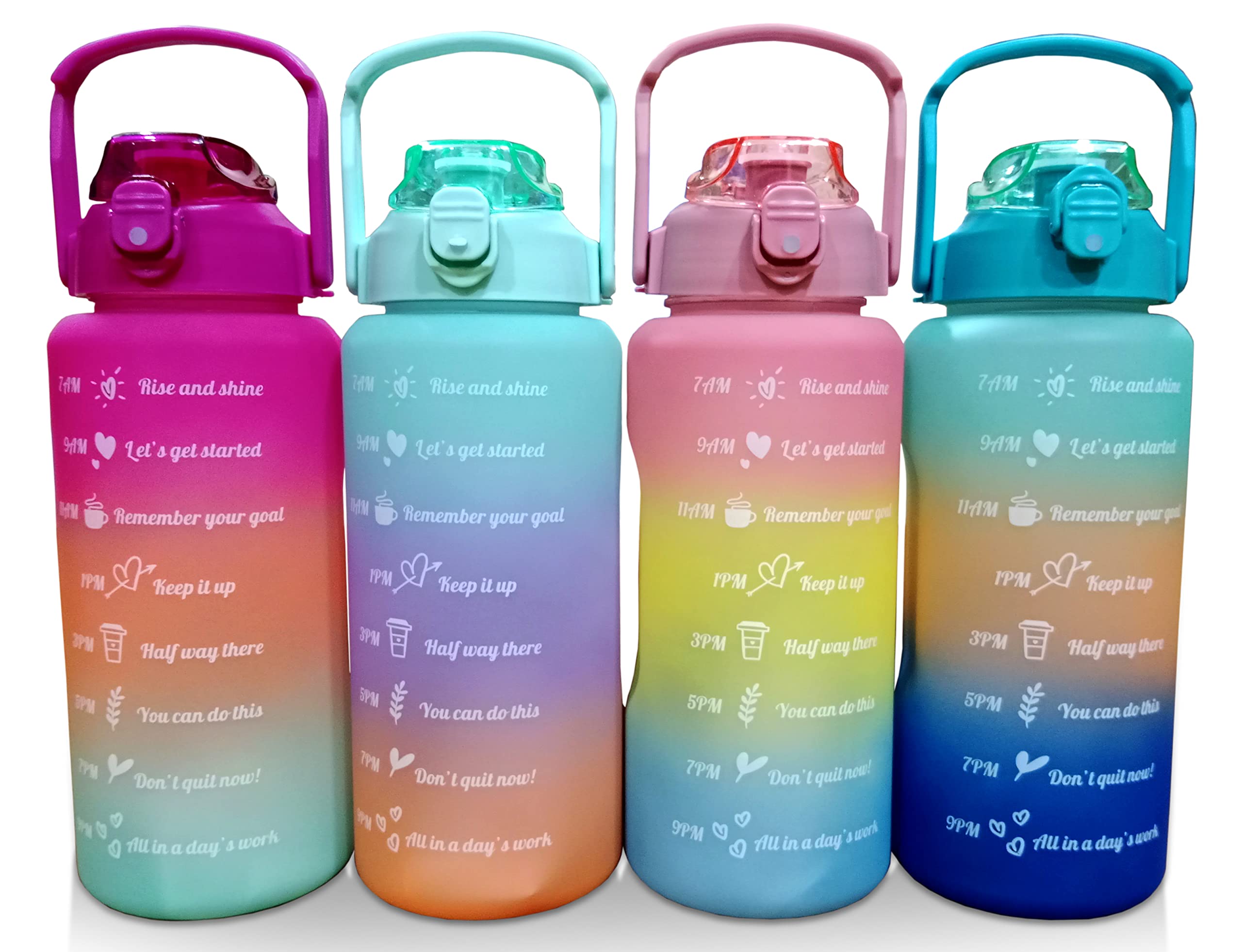 NIRLON Plastic Avion Motivational Fitness Sport Water Bottle With Straw ...