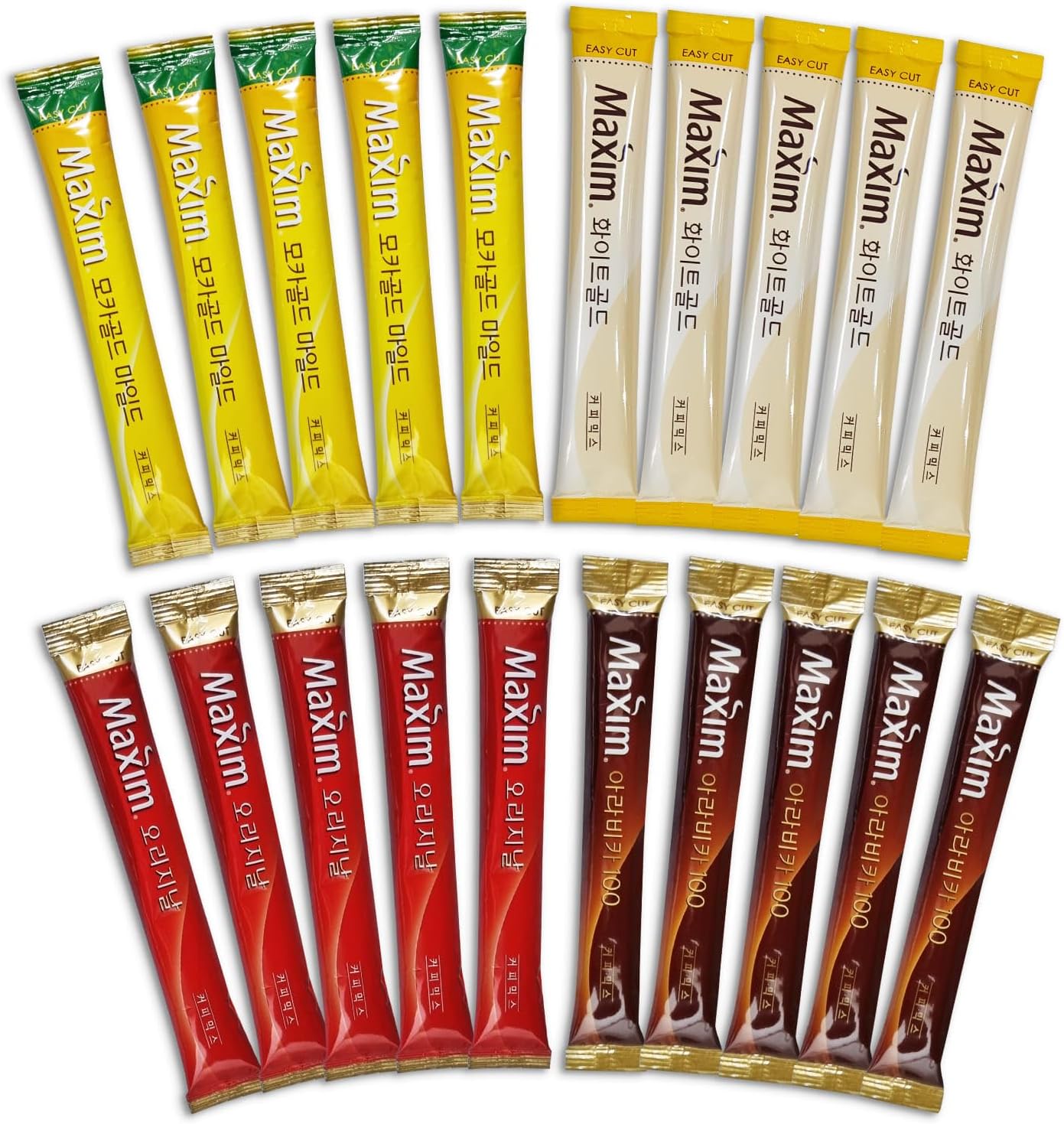 Amazon.com : Korean Instant Coffee Mix Variety 20 Sticks of 4 Types ...