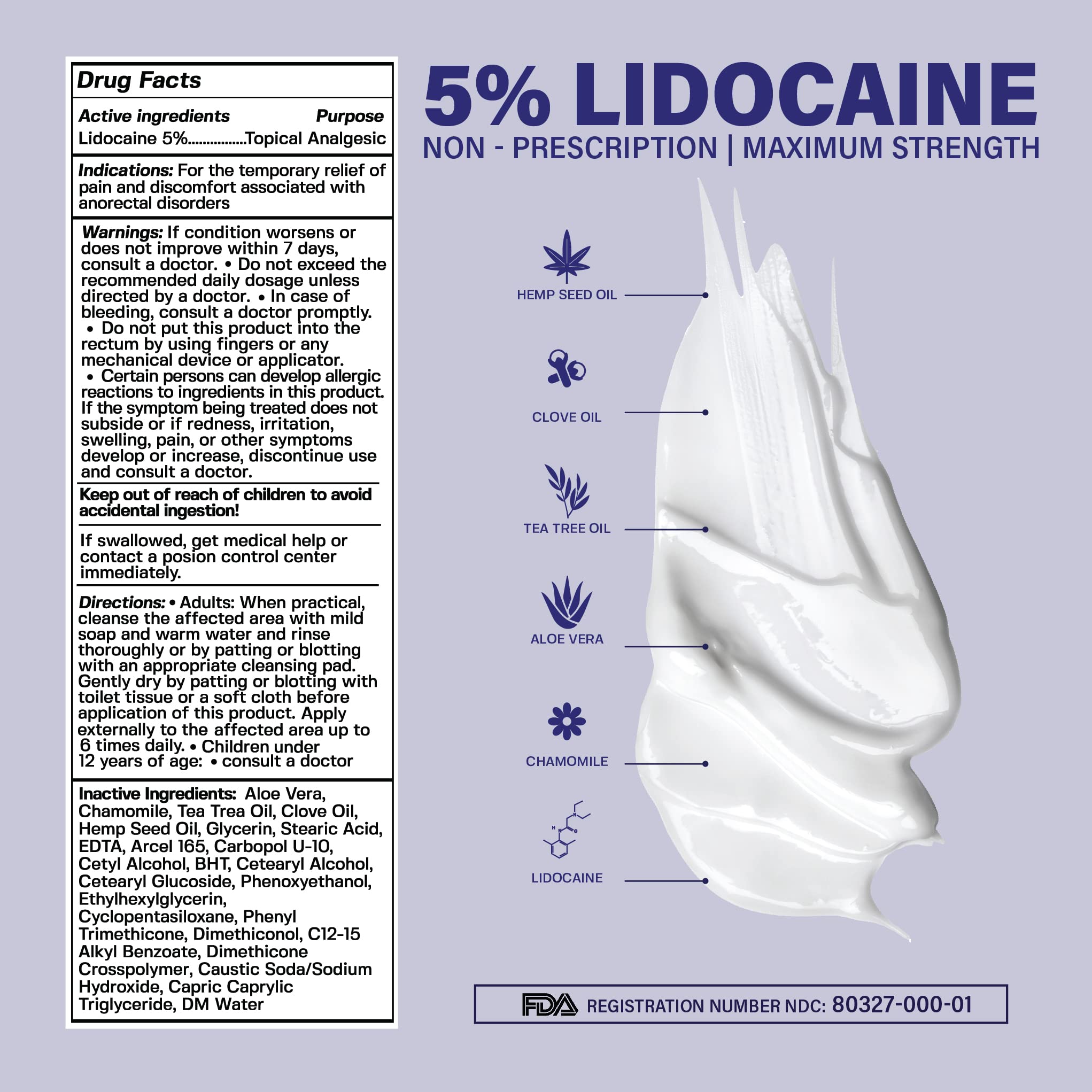 Buy Base Labs 5 Lidocaine Numbing Cream For Tattoos Piercings Waxing
