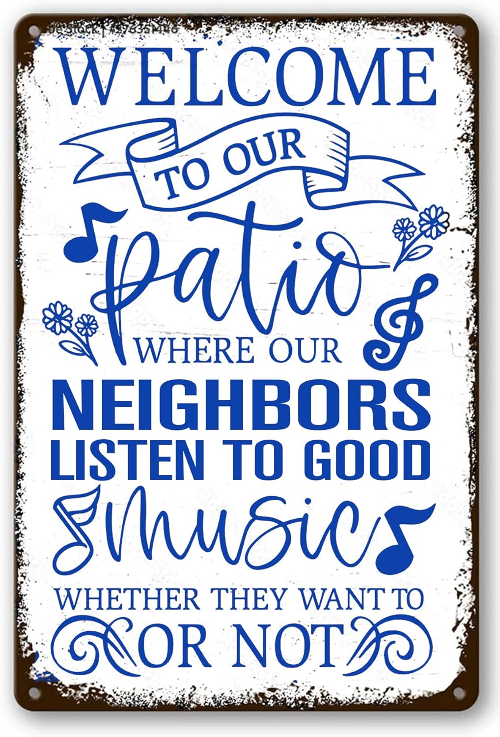 Amazon.com : Funny Tin Signs Welcome To Our Patio Sign Where The ...
