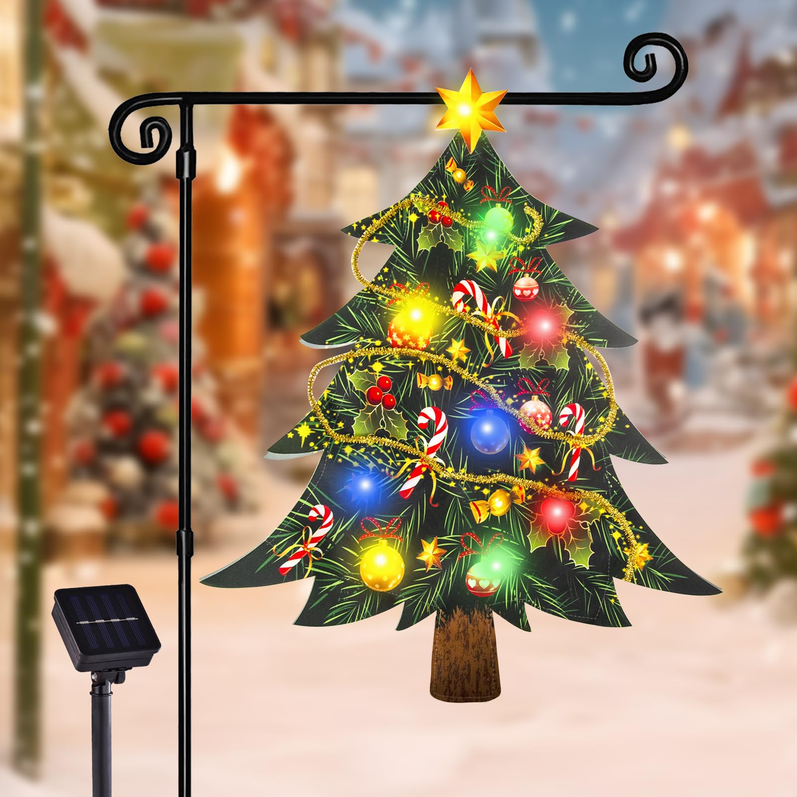 Flag Outside Christmas Lights HOLILLUMA RGB American Flag Lights,