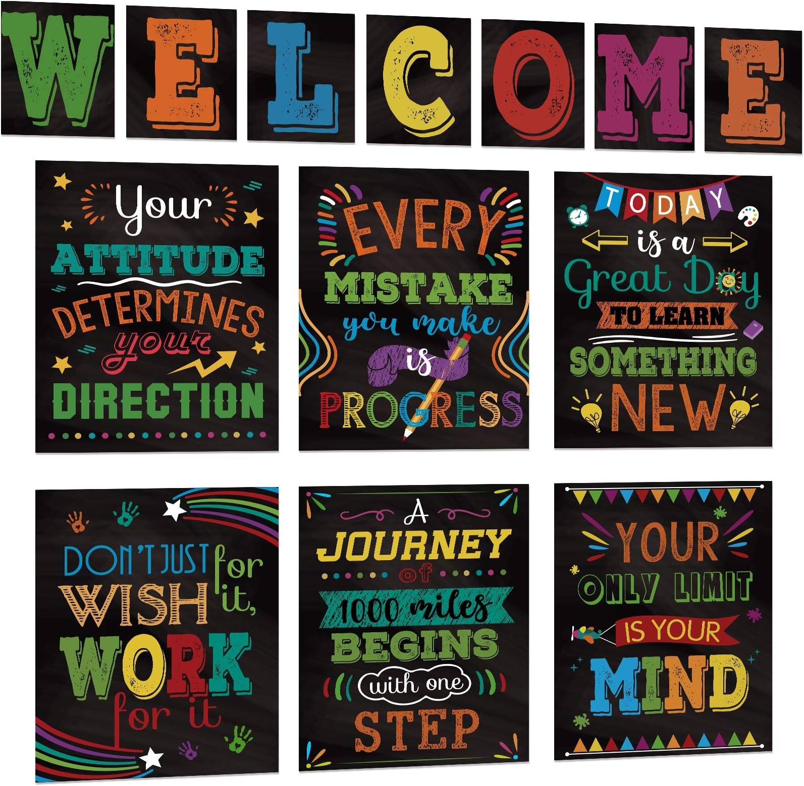 Amazon.com: ZBRO Growth Mindset Posters for Classroom Bulletin Board ...