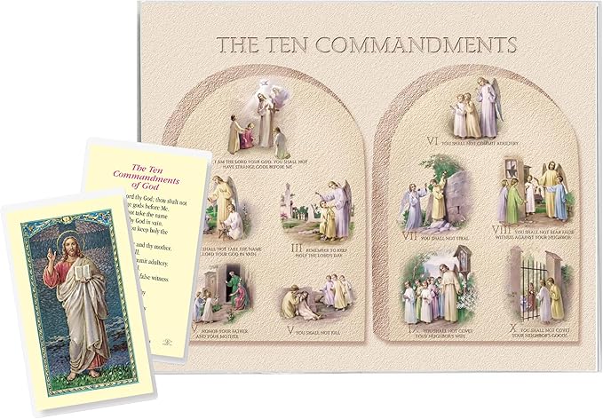 Amazon.com: Ten Commandments Poster - Laminated Card, 8x10 Inch Framing ...