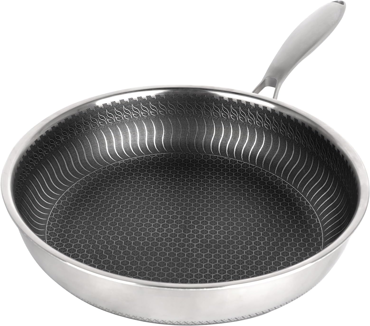 LIVINGTON Titan Pan Pfanne – beschichtete Edelstahl Pfanne 28 cm mit ...