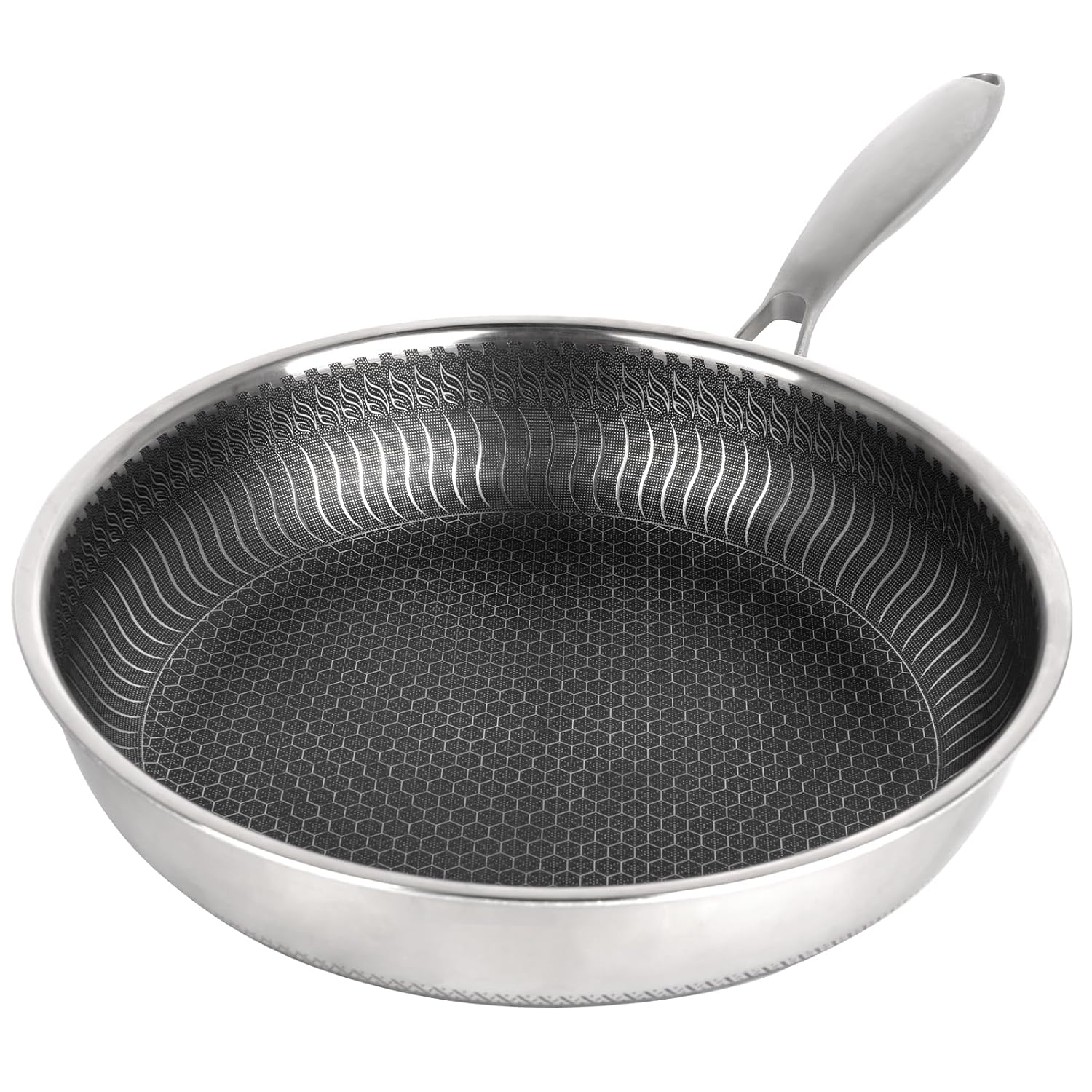 Buy W&H Frying Pan 28 cm, Stainless Steel Pan with Honeycomb Structure ...