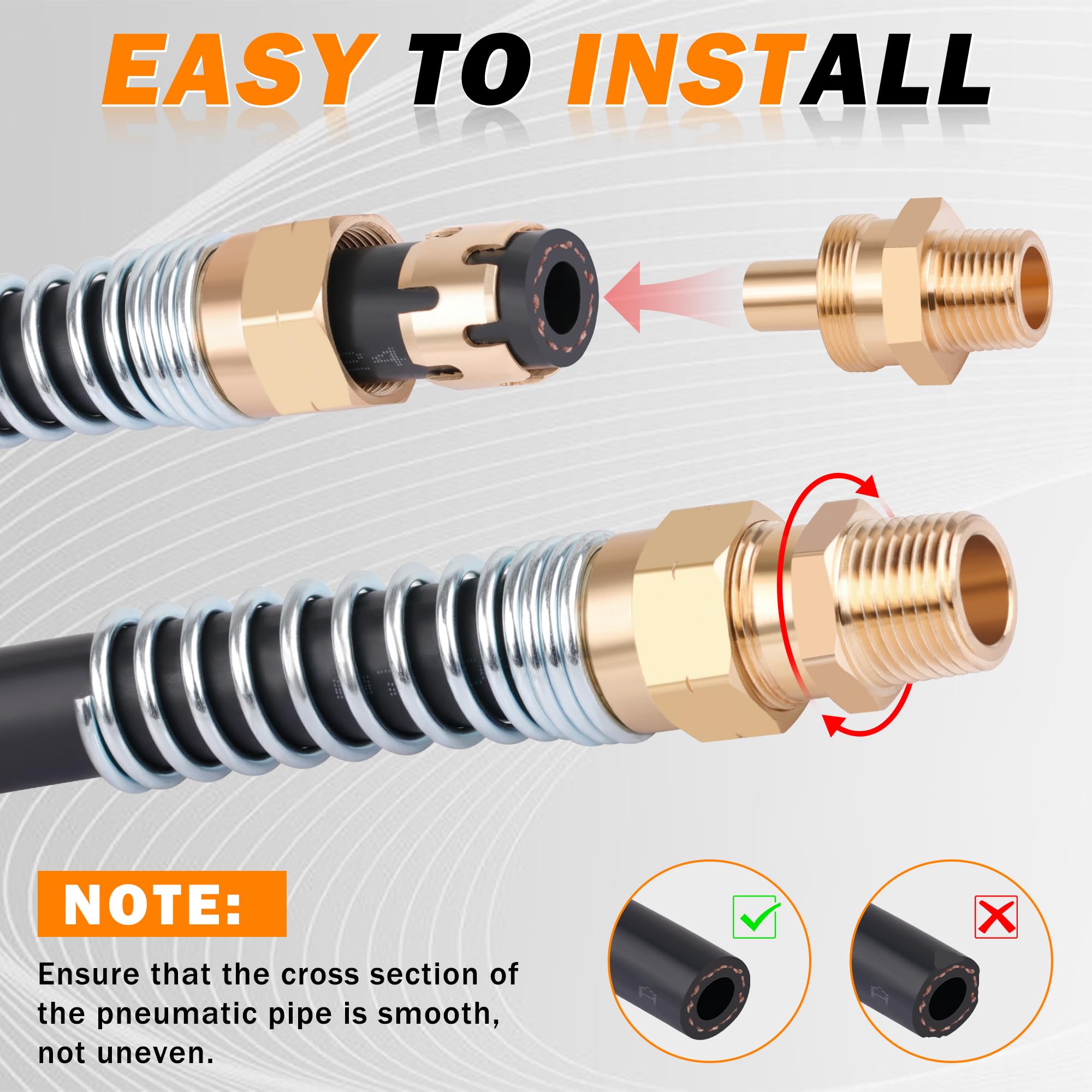 Snapklik.com : HASAOMOI 4 Pack 1/2 Hose X 3/8” Male Connector Air Brake ...