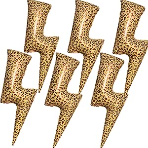 Amazon.com: 6Pcs Leopard Cheetah Lightling Bolt Balloons/Leopard ...