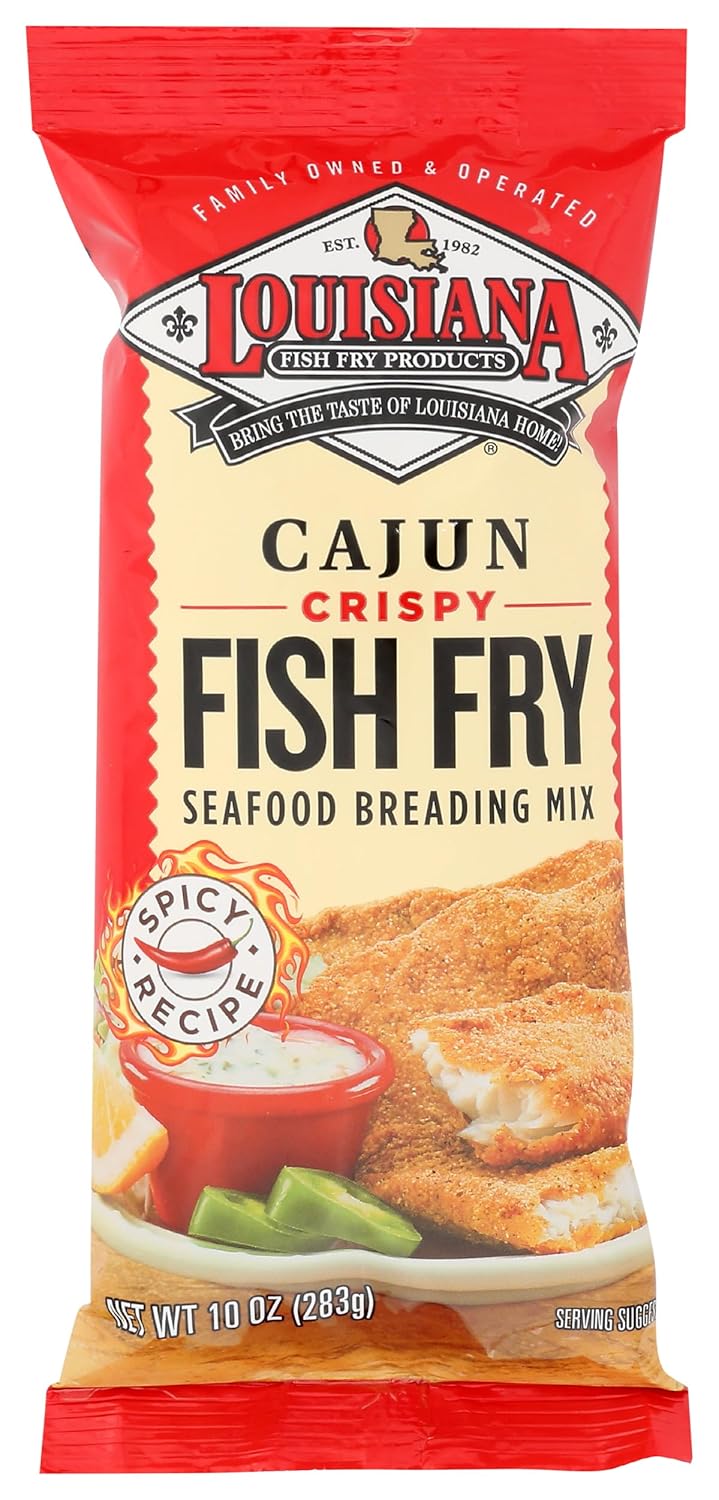 Amazon.com: Louisiana Cajun Crispy Fish Fry Seafood Breading Mix, Spicy ...