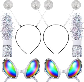 Amazon.com: HIYZI 6 Pcs Halloween Alien Headbands Costume Martian ...