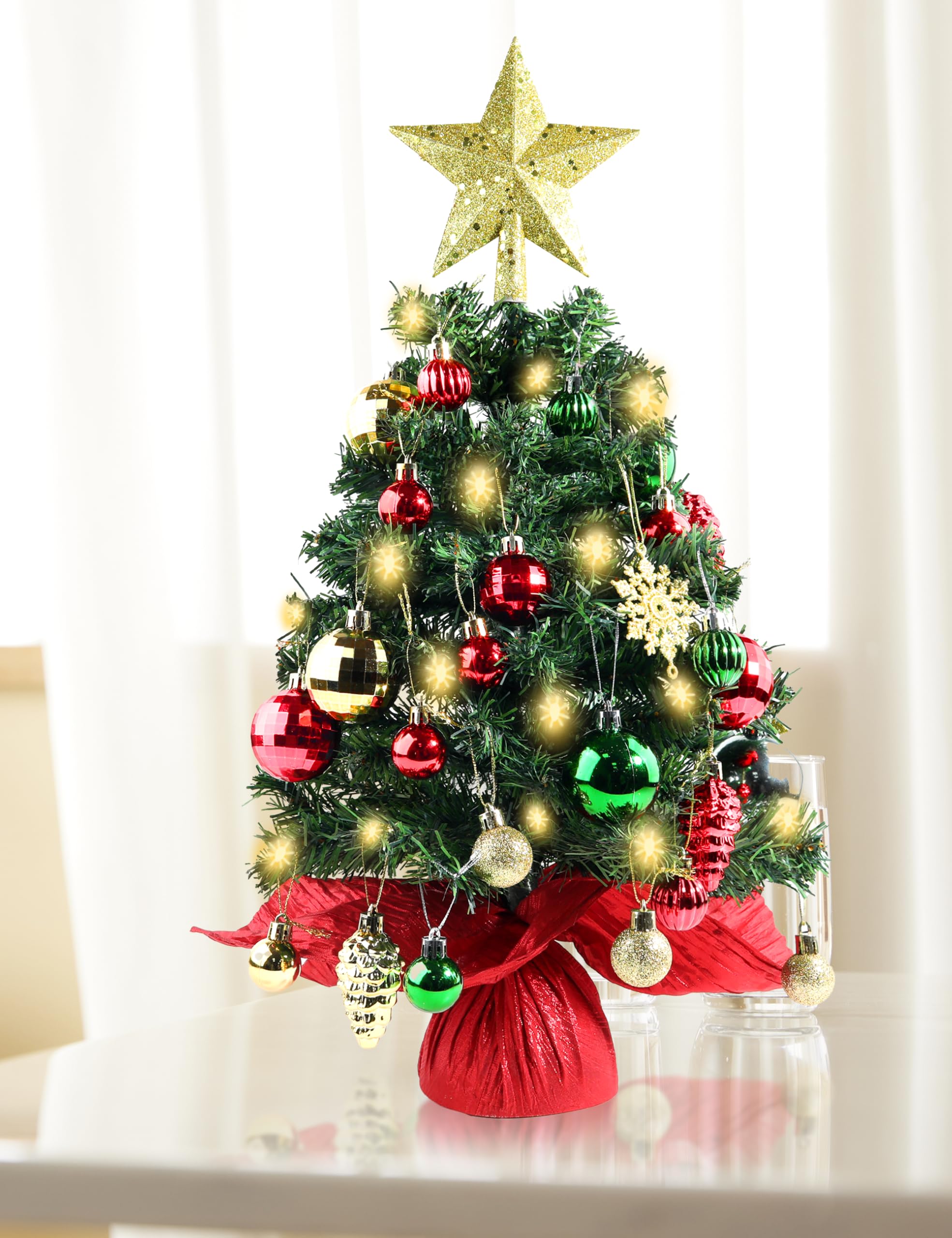 Amazon.com: Small Tabletop Christmas Tree 24 Inch /2FT Mini Xmas ...