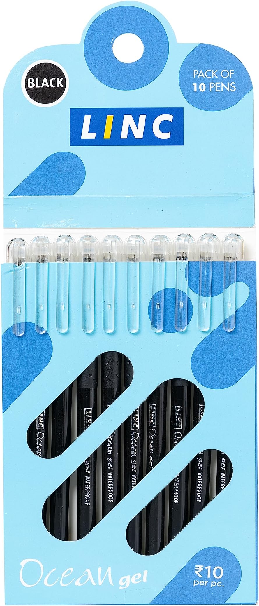 Linc Ocean Classic 0.55mm Gel Pen | Black Ink | Set Of 10 : Amazon.in ...
