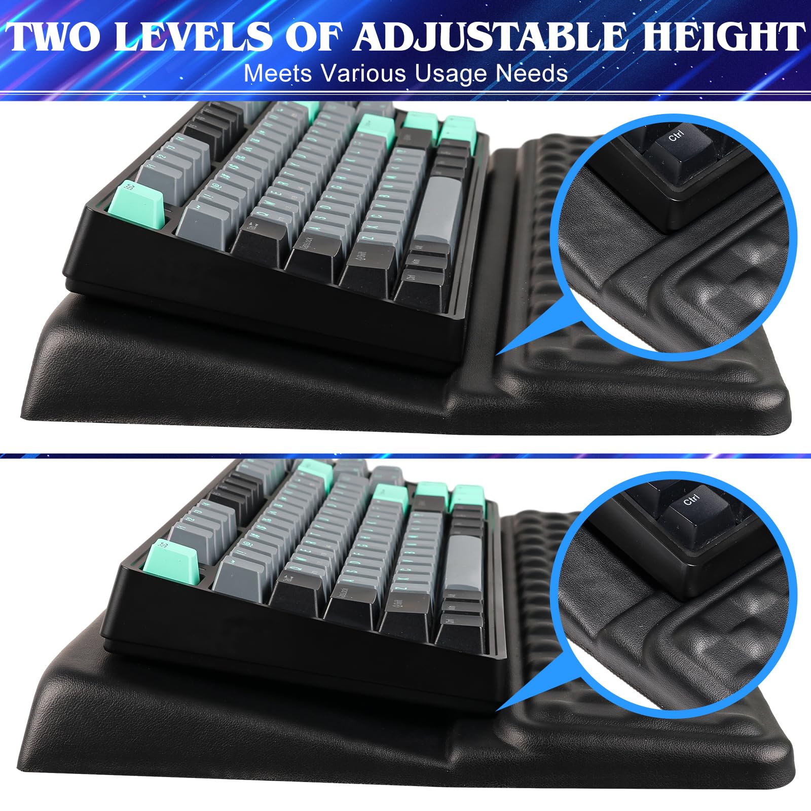 Computer Keyboard Stand with Wrist Rest, Ergonomic Tilted Keyboard ...